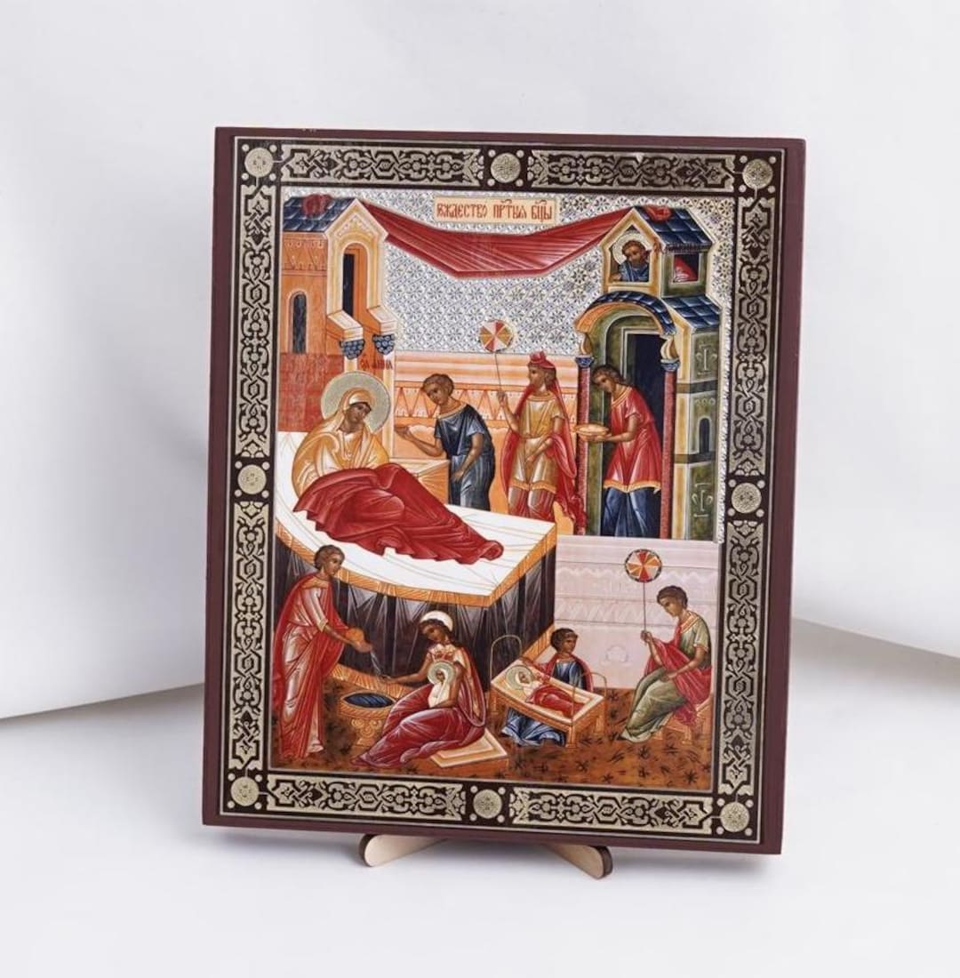 NATIVITY of Blessed VIRGIN MARY Icon, Personalized Icon, Handmade ...
