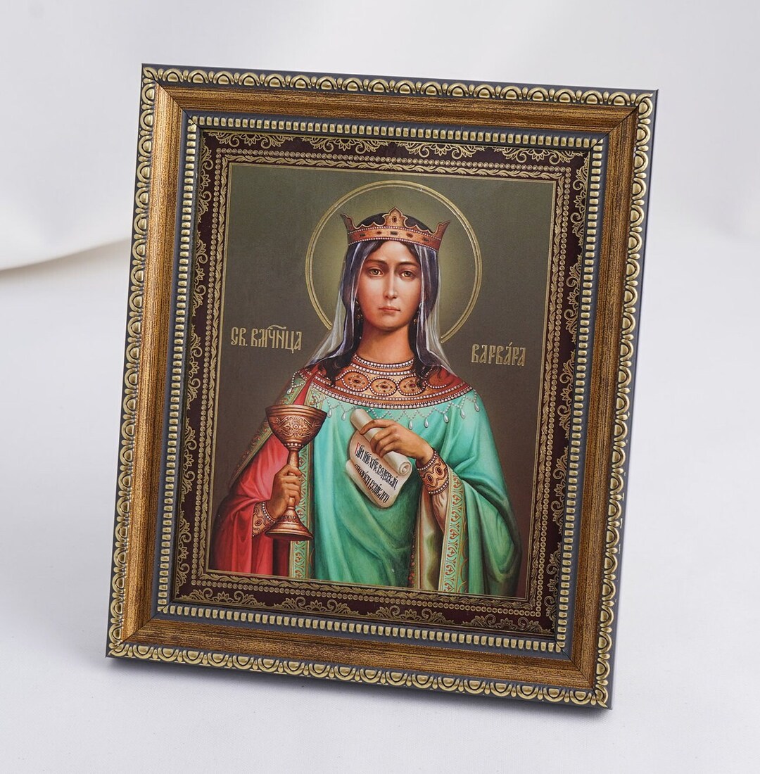 SAINT BARBARA Icon, Personalized Icon, Orthodox Handmade Icon of Holy ...