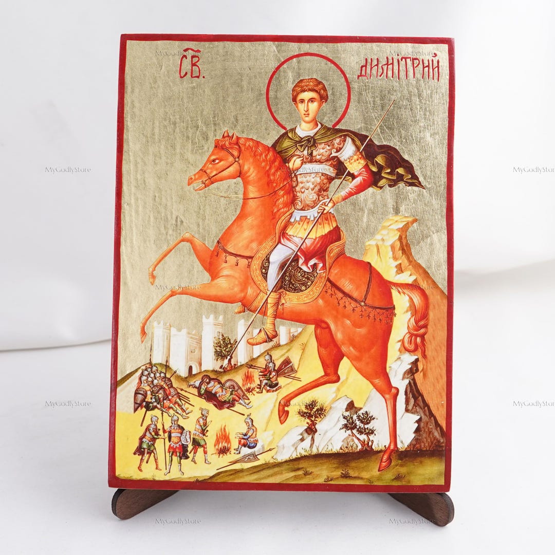 Icon of SAINT DEMETRIUS of THESSALONIKI, Christian Icons, Handmade ...