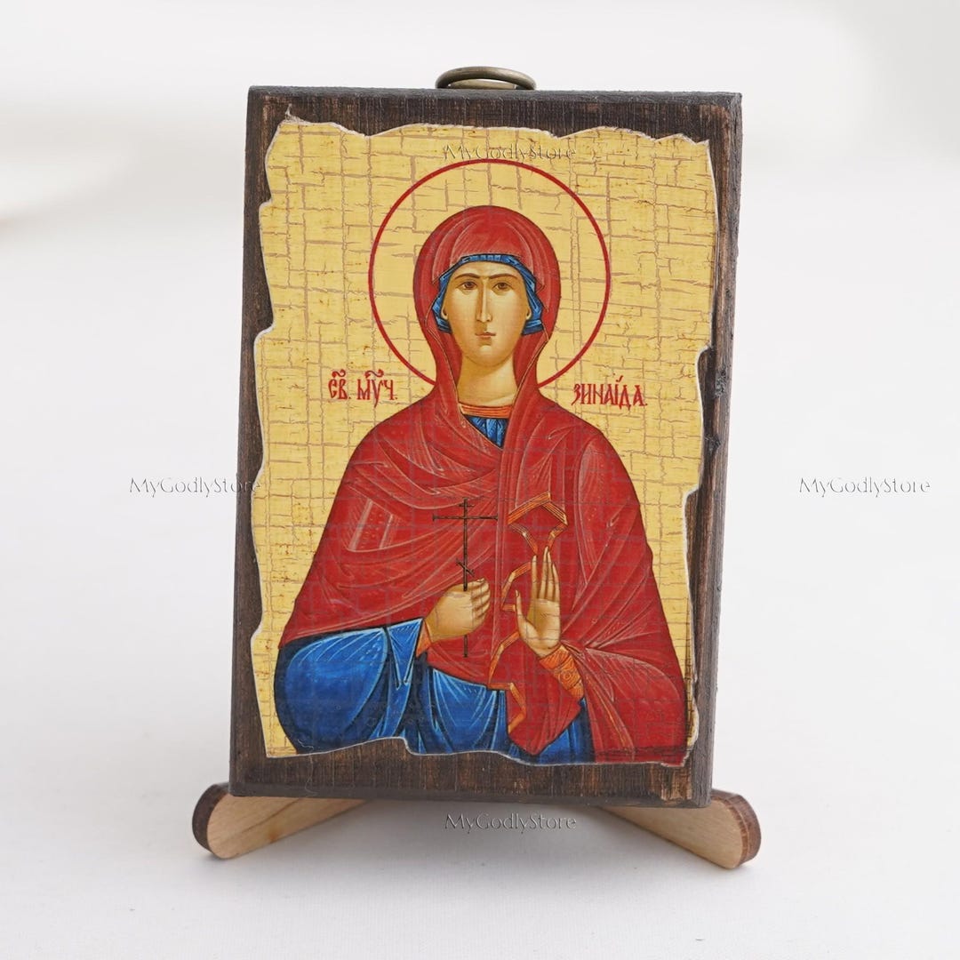 Icon of SAINT ZENAIDA, Christian Icons, Handmade Greek Orthodox Icon of ...