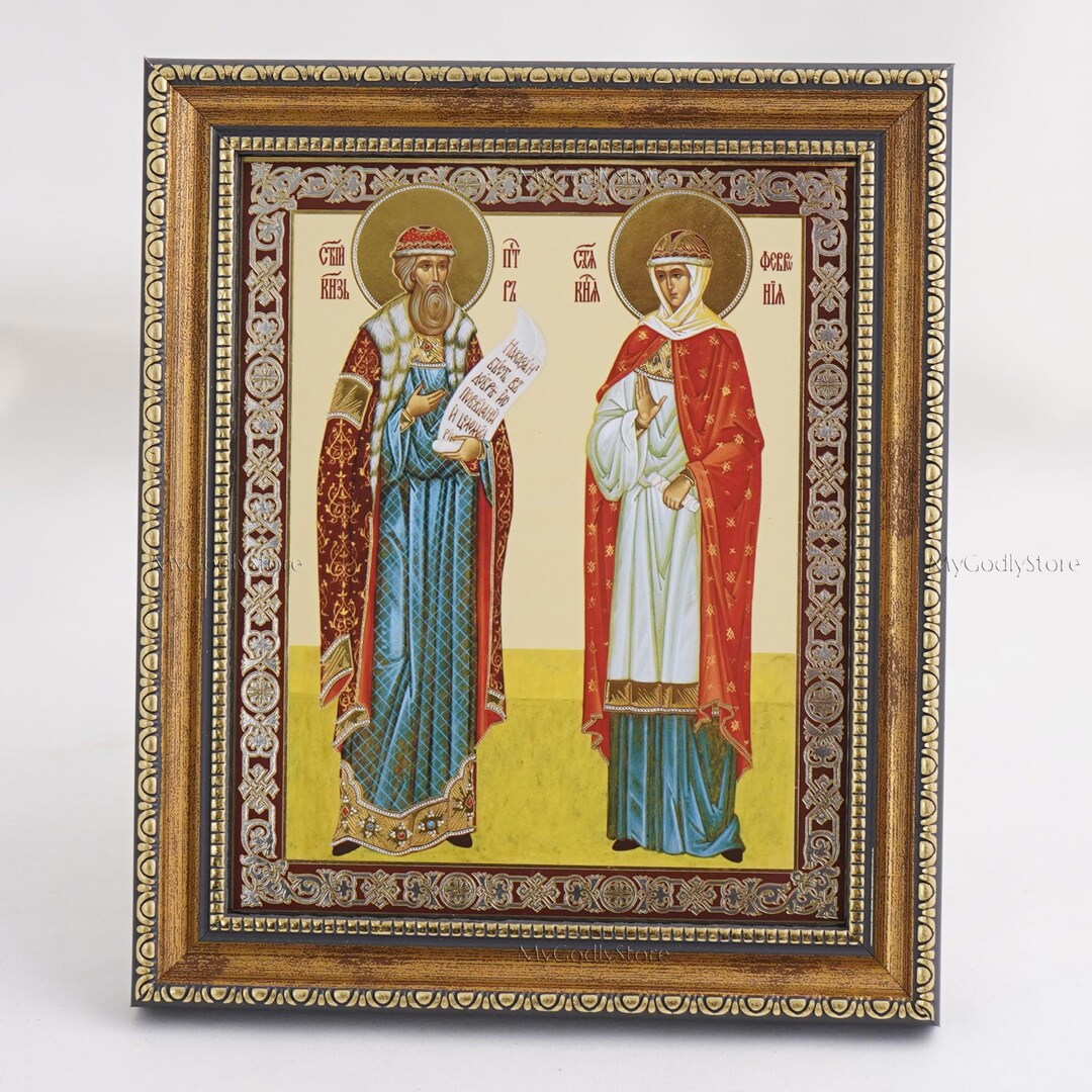Icon of SAINTS PETER & FEBRONIA, Personalized Icon, Orthodox Handmade ...
