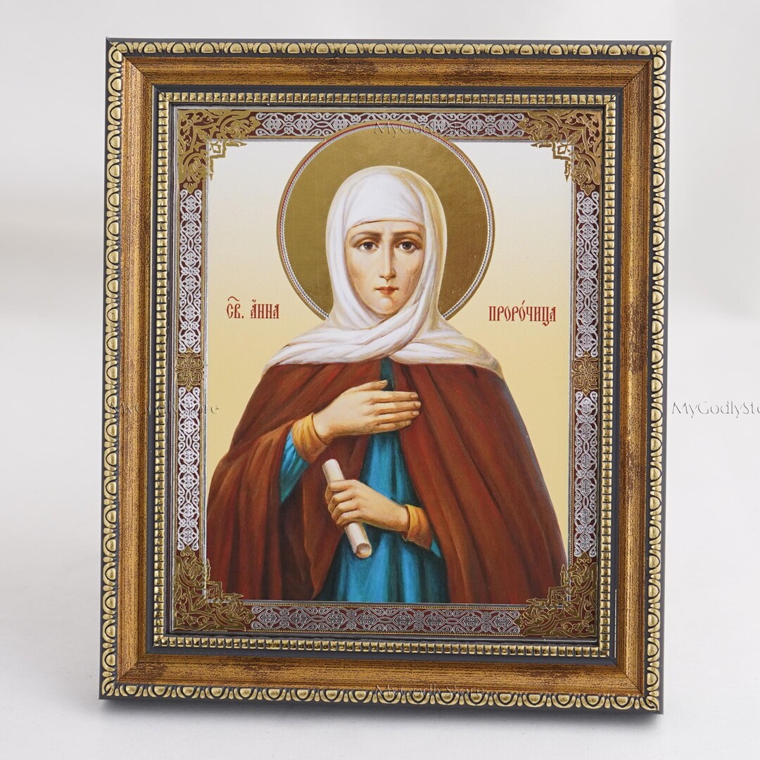 Icon of SAINT ANNE, Personalized Icon, Orthodox Handmade Icon of Saint ...