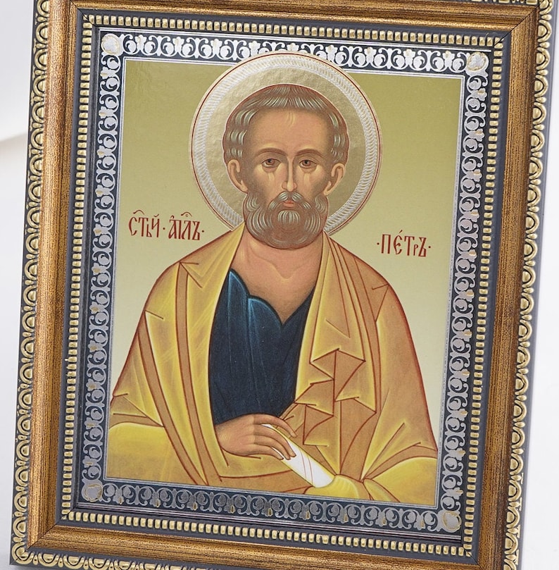 Icon of the APOSTLE PETER, Personalized Icon, Orthodox Handmade Icon of ...