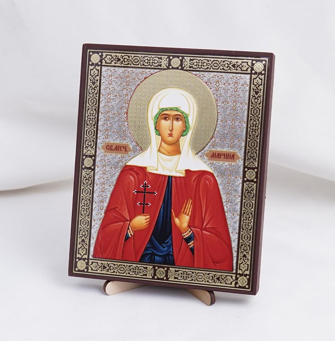 Great MARTYR MARINA Icon, Personalized Icons, Handmade Orthodox Icon of ...