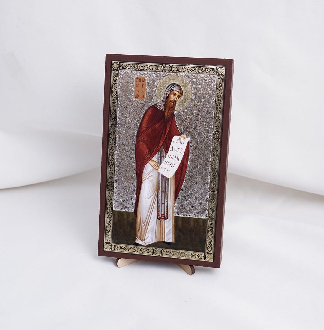 SAINT CYRIL Icon, Personalized Icon, Handmade Orthodox Icon of Saint ...