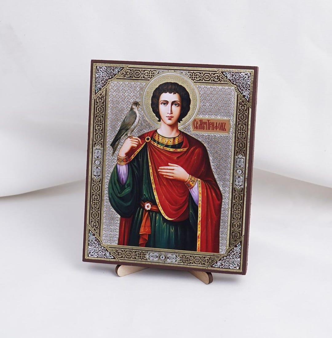 Icon of SAINT TRYPHON the MARTYR, Personalized Icons, Handmade Orthodox ...