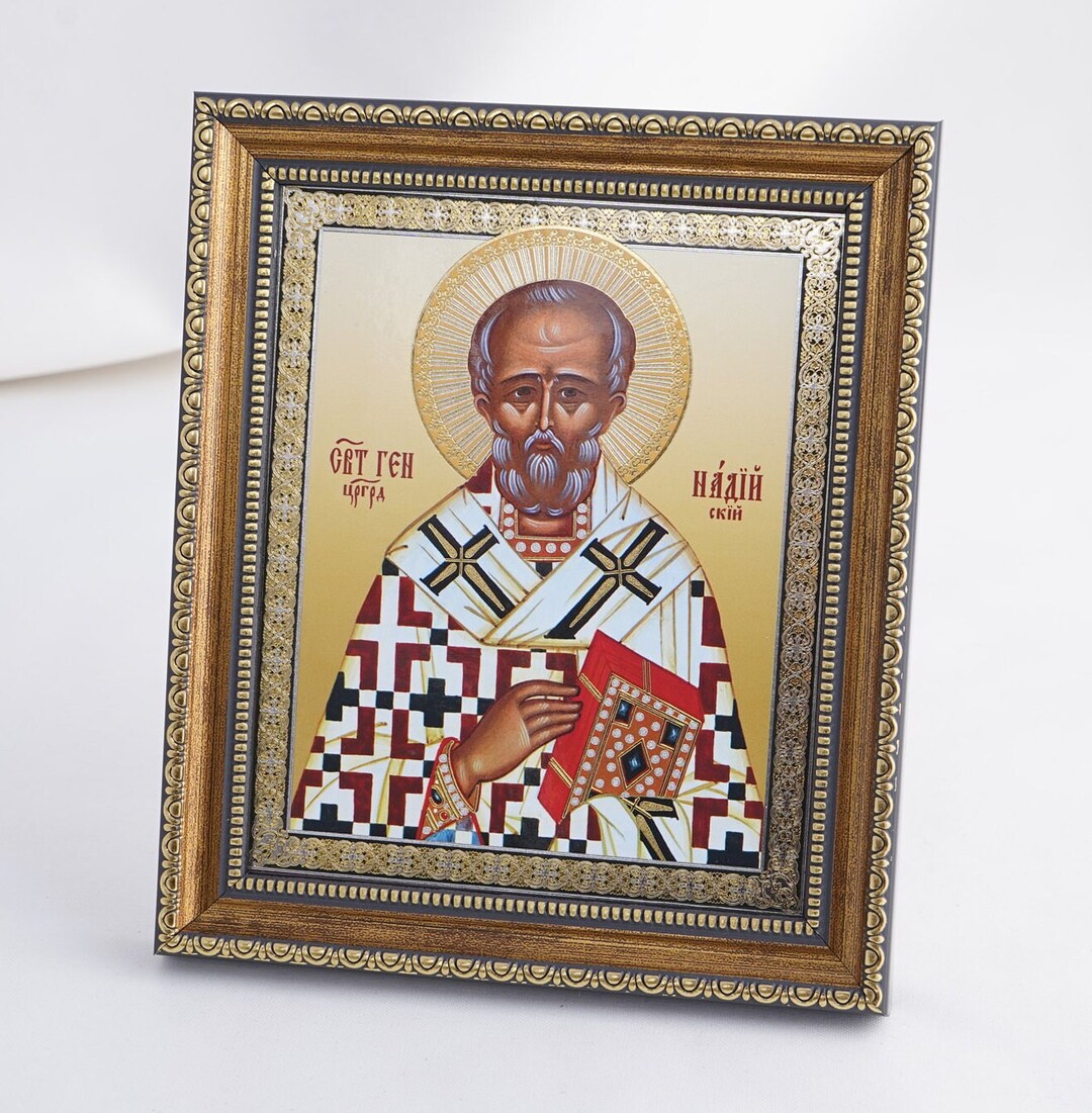 SAINT GENNADIUS Icon, Personalized Icon, Orthodox Handmade Icon of ...