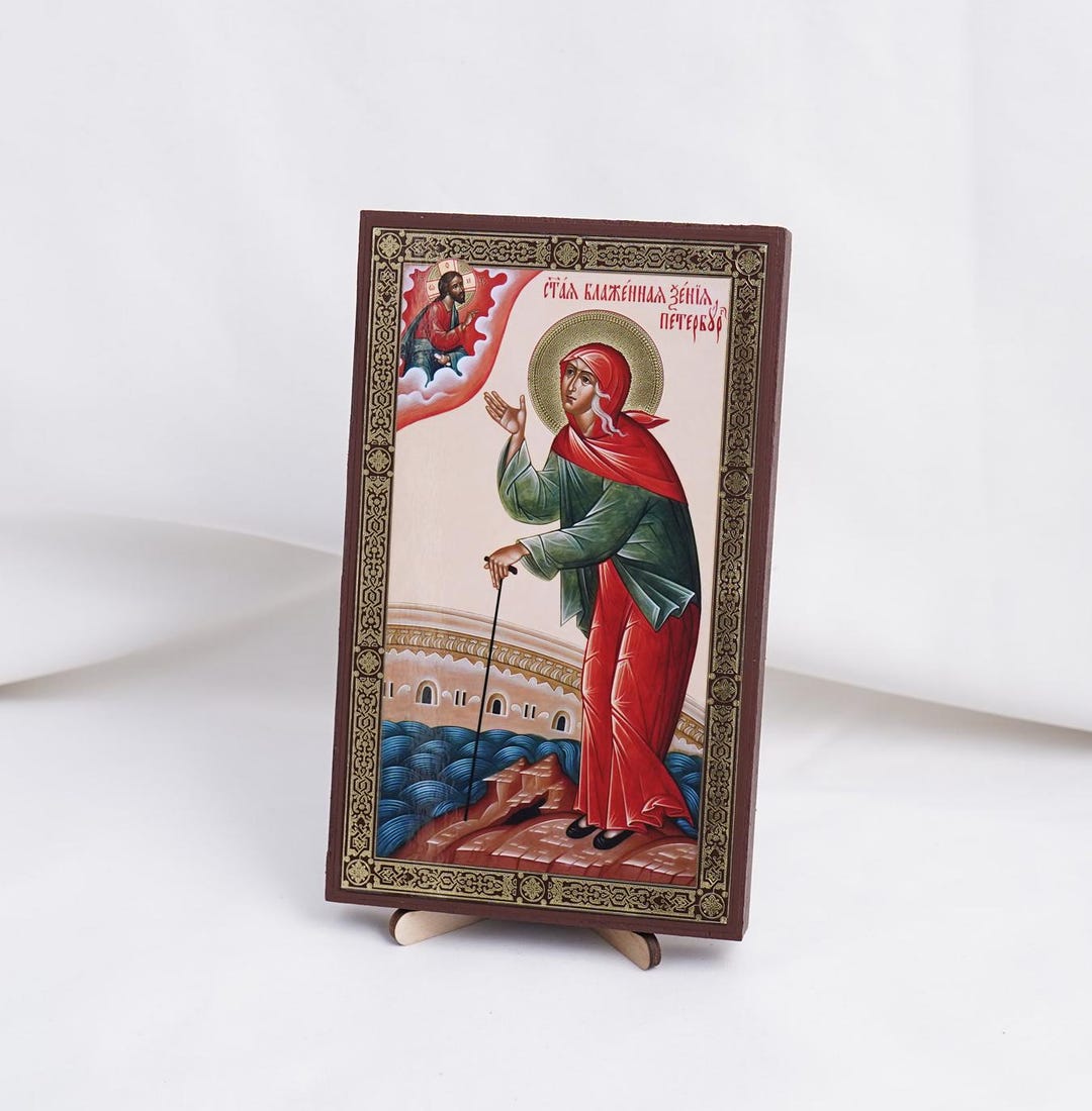 SAINT XENIA Icon, Personalized Icon, Handmade Orthodox Icon of Blessed ...