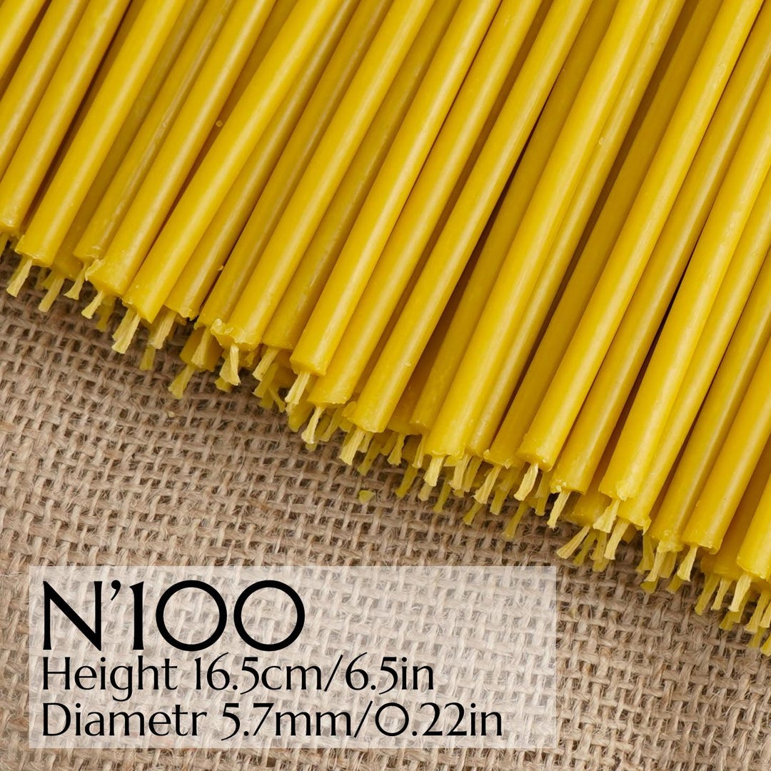 250 Pcs Ritual Candles, Wax Candles Yellow Candles N100, Wax Orthodox ...