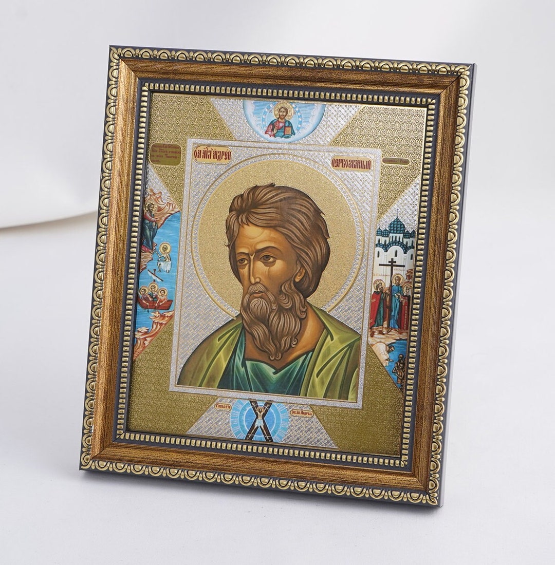SAINT ANDREW Icon the APOSTLE, Personalized Icon, Handmade Orthodox ...