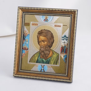 SAINT ANDREW Icon the APOSTLE, Personalized Icon, Handmade Orthodox ...