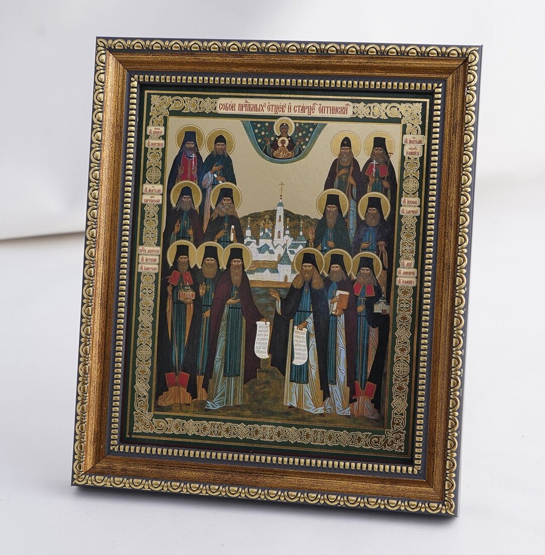 Icon of the CATHEDRAL of the OPTINA ELDERS, Personalized Icon, Saints ...