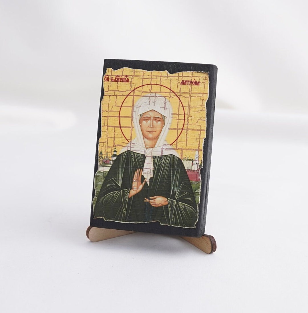 SAINT MATRONA ICON, Christian Icons, Handmade Greek Orthodox Icon of St ...