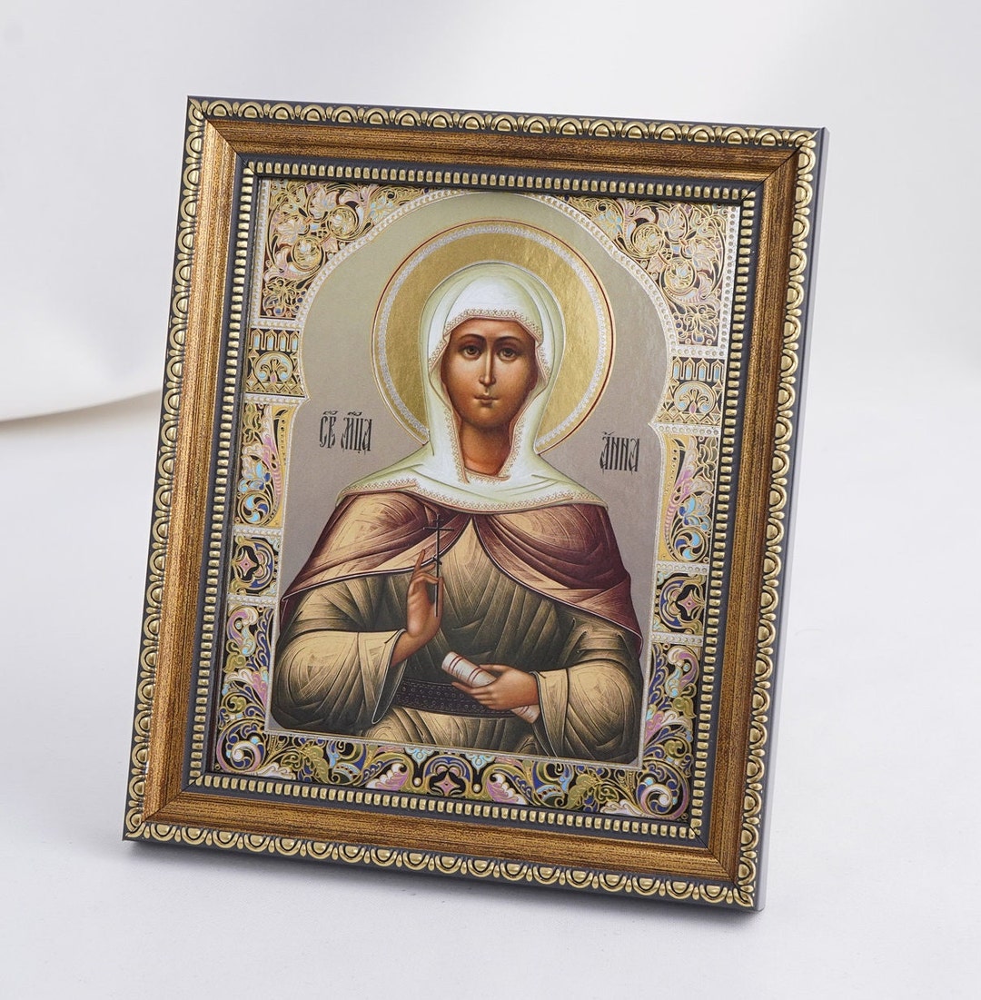 Icon of SAINT RIGHTEOUS ANNA, Personalized Icon, Orthodox Handmade Icon ...