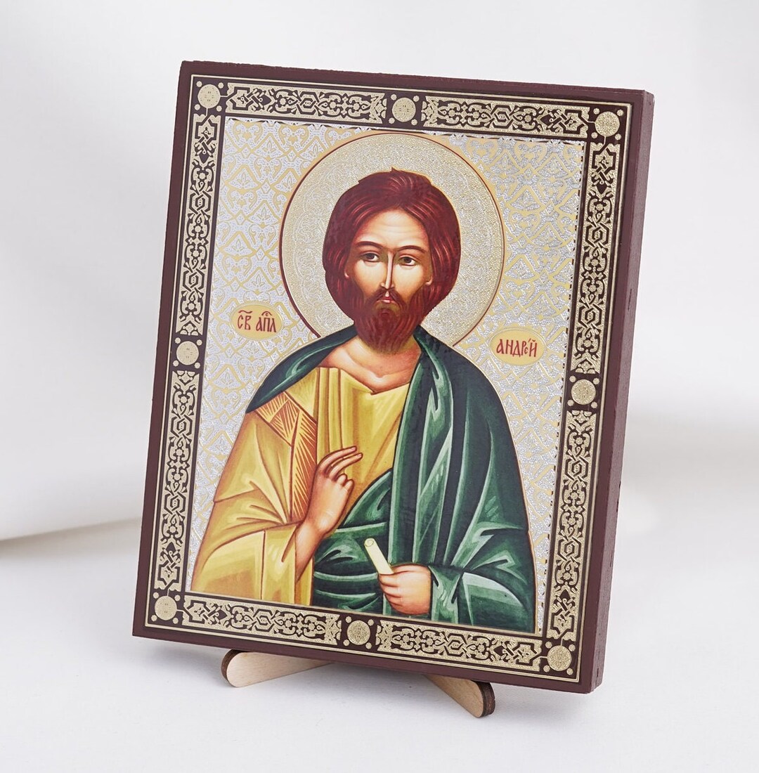SAINT ANDREW Icon the APOSTLE, Personalized Icon, Handmade Orthodox ...