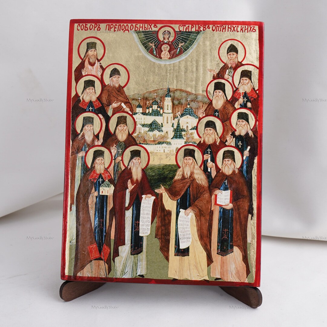 Icon of CATHEDRAL of the OPTINA ELDERS, Christian Icons, Handmade ...