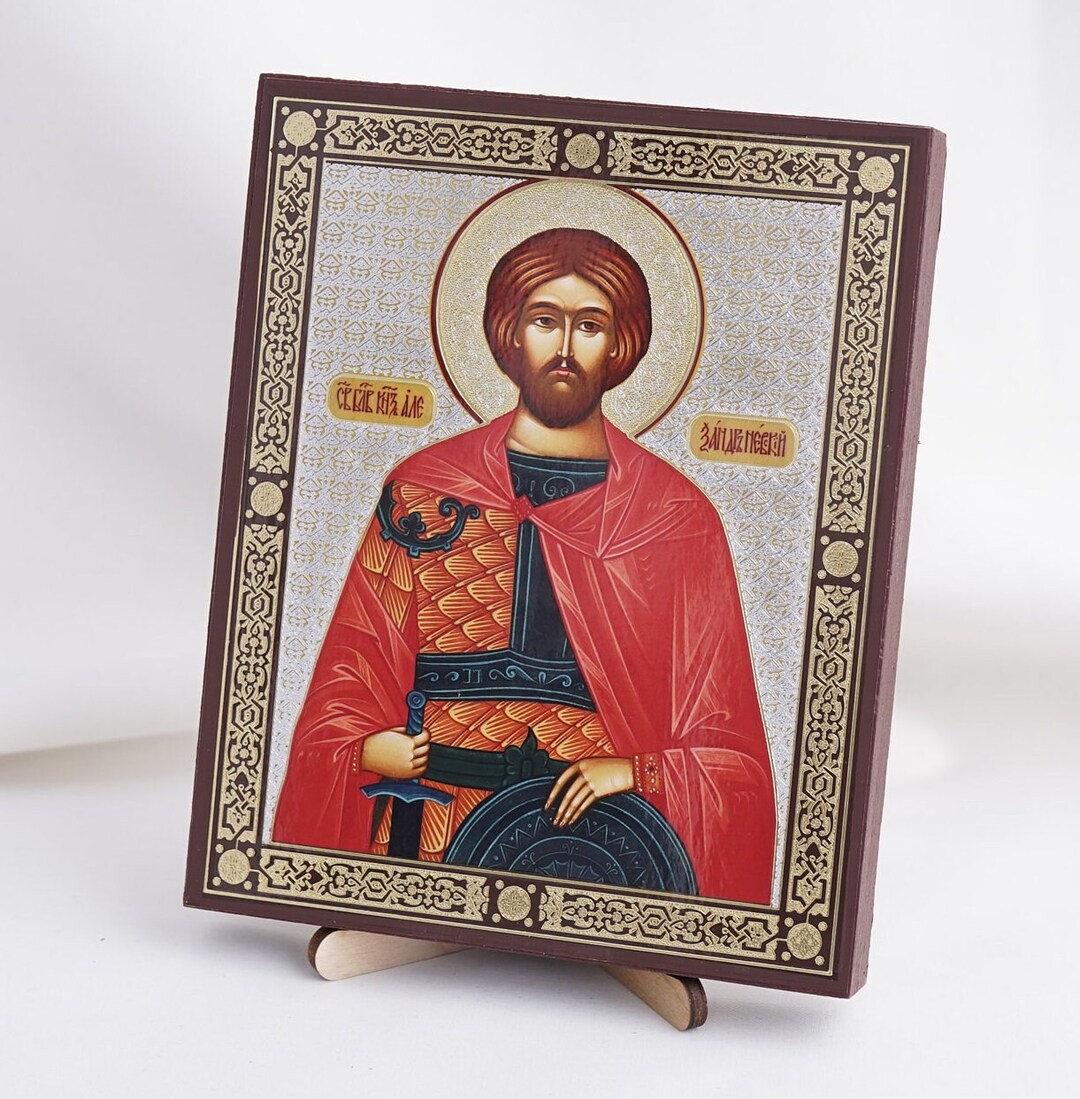 SAINT ALEXANDER NEVSKY Icon, Personalized Icon, Handmade Orthodox Icon ...