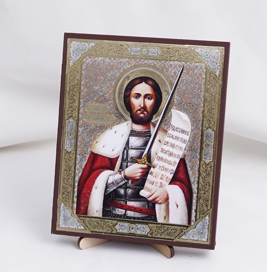 SAINT ALEXANDER NEVSKY Icon, Personalized Icons, Handmade Orthodox Icon ...
