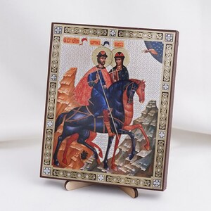 SAINTS BORIS and GLEB, Personalized Icon, Handmade Orthodox Icon of ...