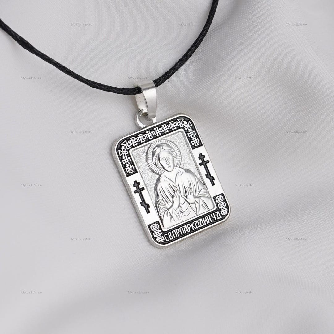 SAINT ARCADIUS Orthodox Icon Pendant Necklace, Men Jewellery, Religious ...