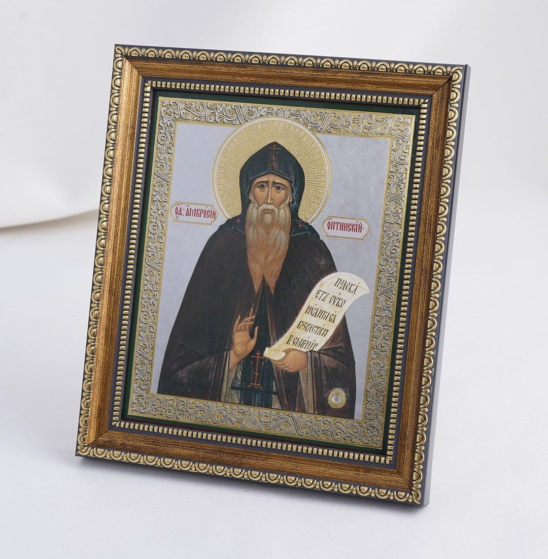 Icon of Saint AMBROSE of OPTINA, Personalized Icons, Orthodox Handmade ...