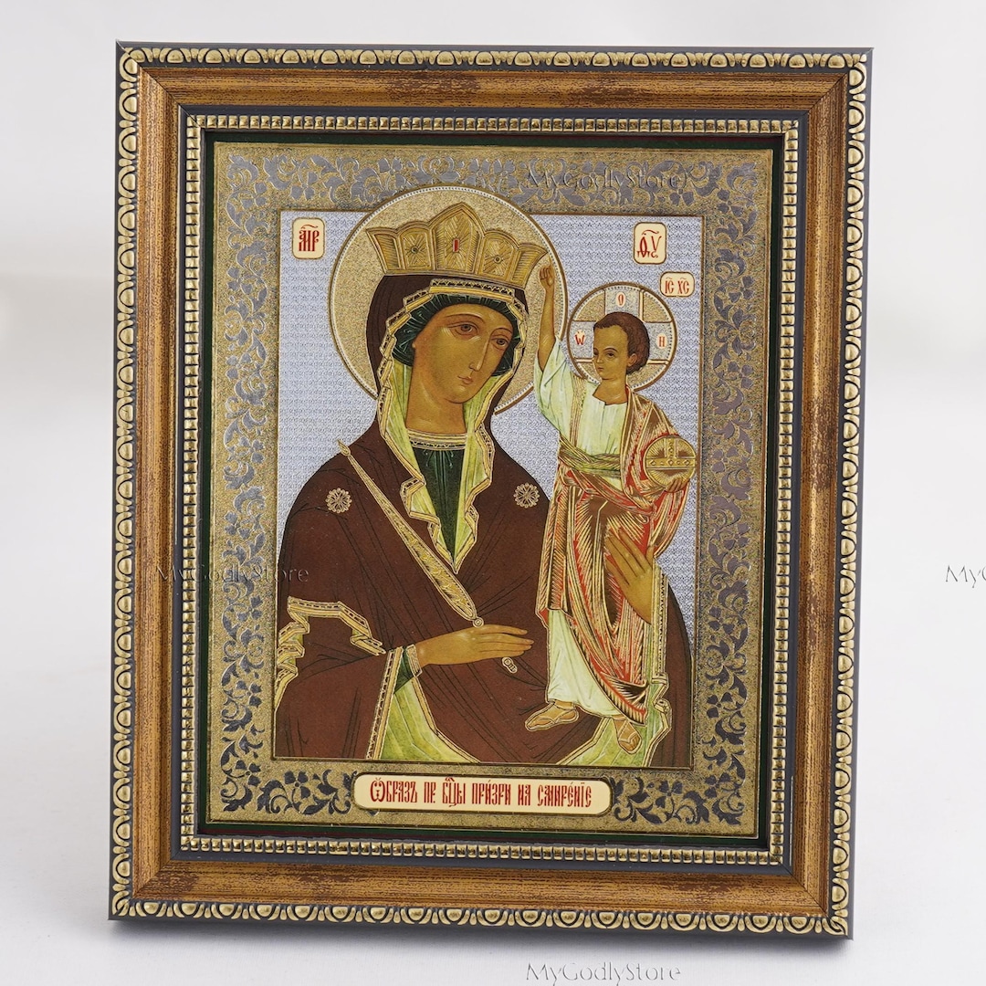 Icon of MOTHER of God LOOK at HUMILITY, Personalized Icon, Orthodox ...