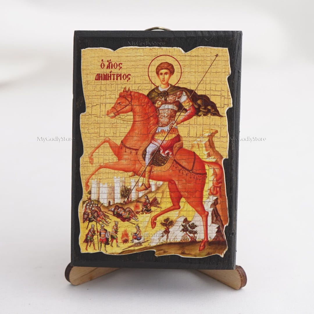 Icon of SAINT DEMETRIUS, Christian Icons, Handmade Greek Orthodox Icon ...