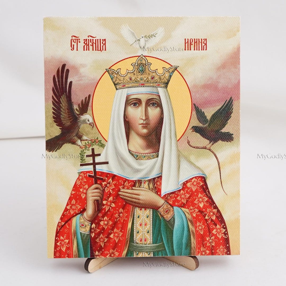 Handmade Saint Irina Icon on Canvas, Orthodox Christian Art, 5.1x6.3 - Etsy