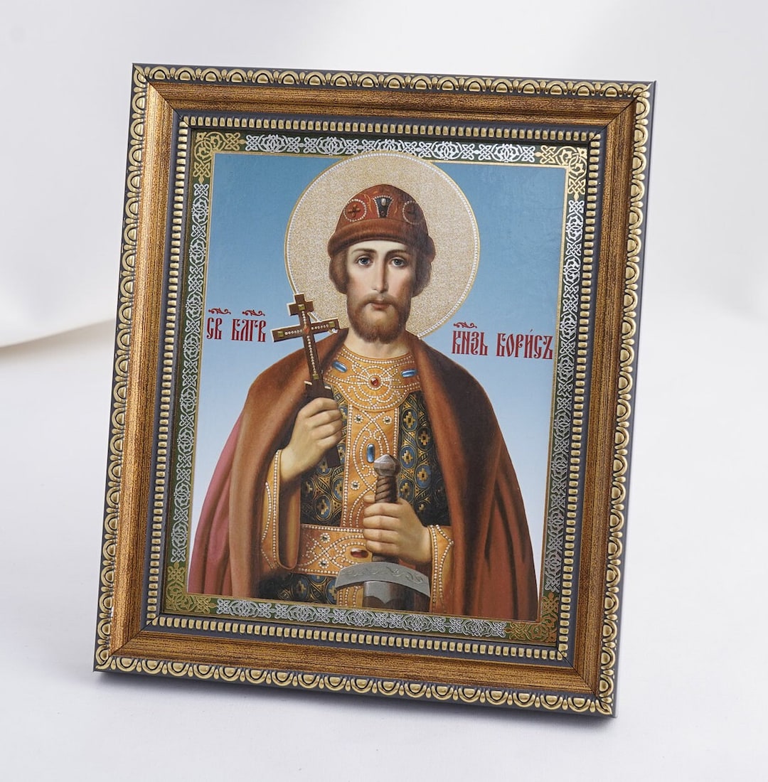 SAINT BORIS Icon, Personalized Icon, Orthodox Handmade Icon of Saint ...