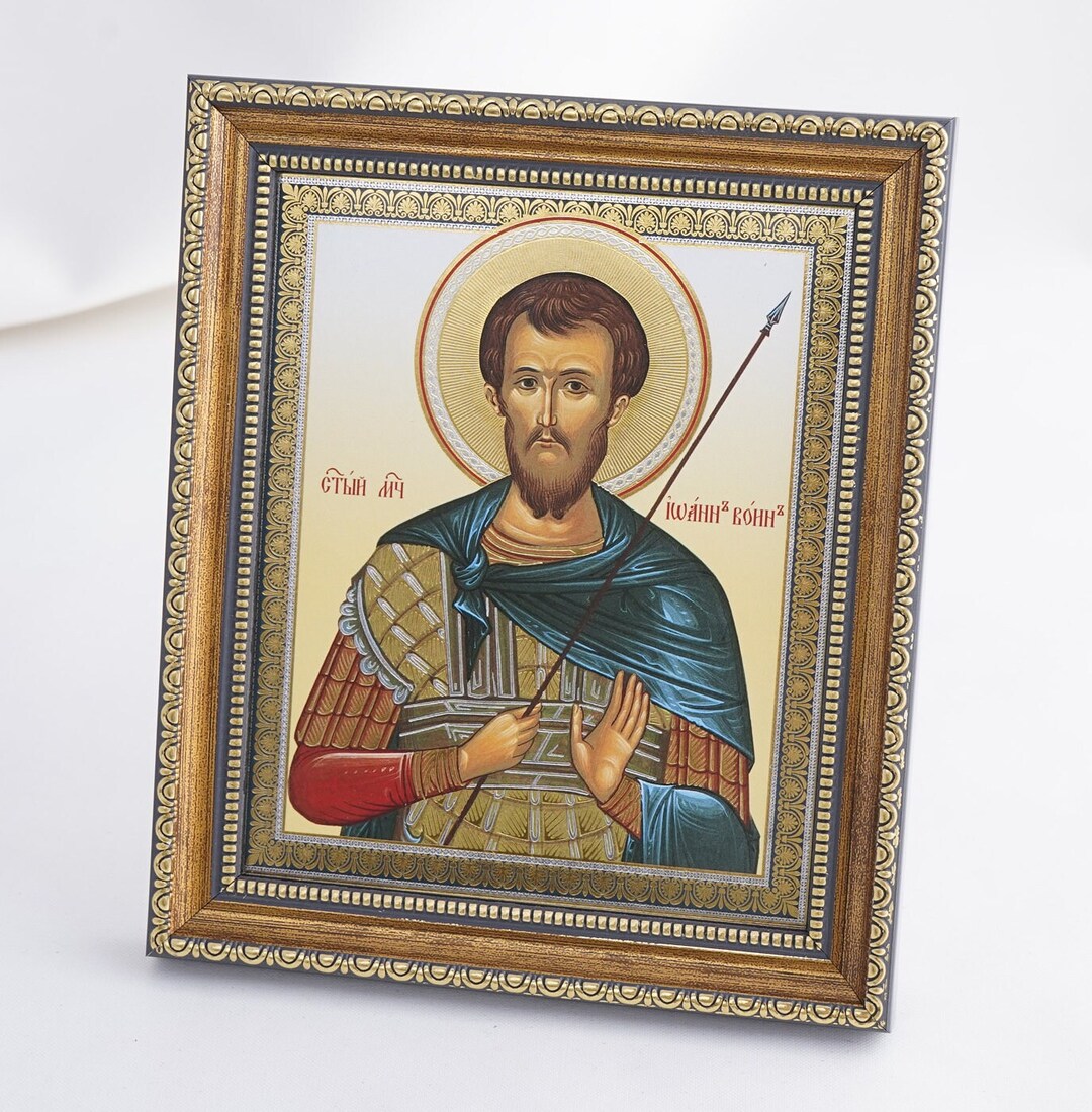 Saint JOHN THE WARRIOR Icon, Personalized Icon, Orthodox Handmade Icon ...