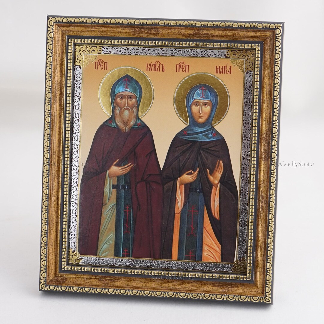 Icon of SAINTS CYRIL and MARIA, Personalized Icon, Orthodox Handmade ...