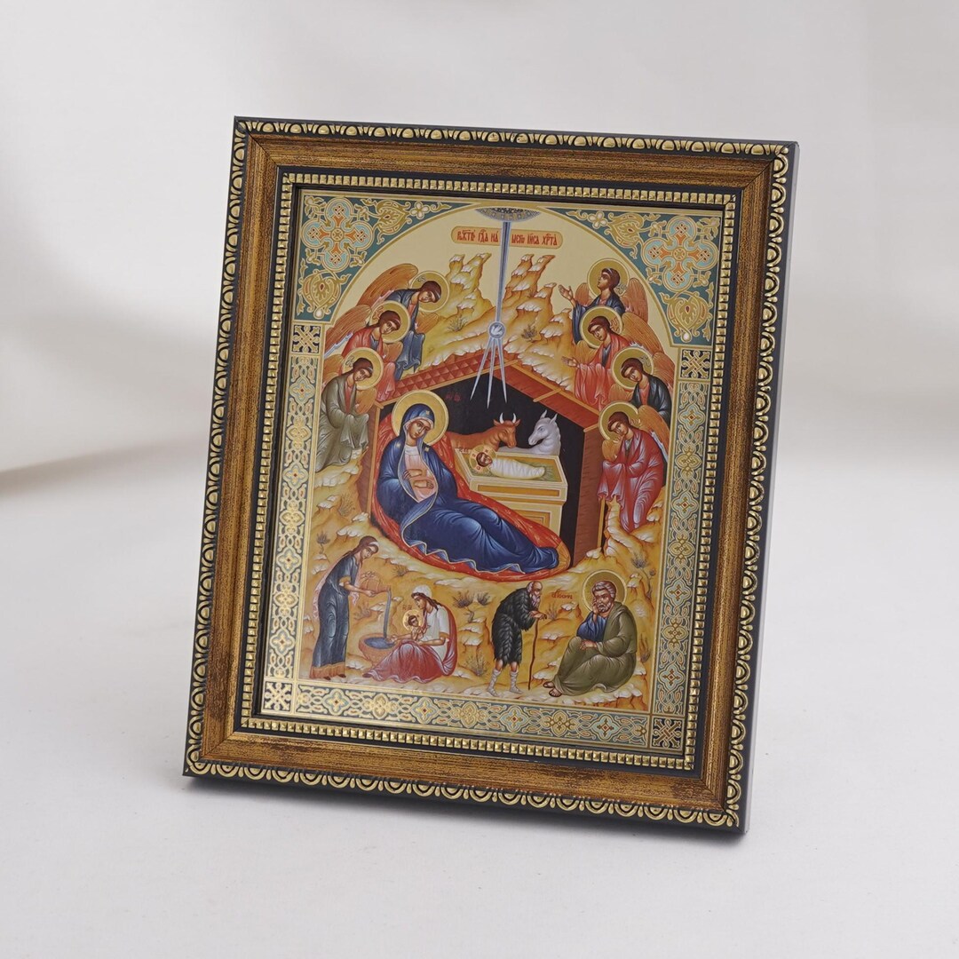 The NATIVITY of CHRIST Icon, Personalized Icon, Orthodox Handmade Icon ...