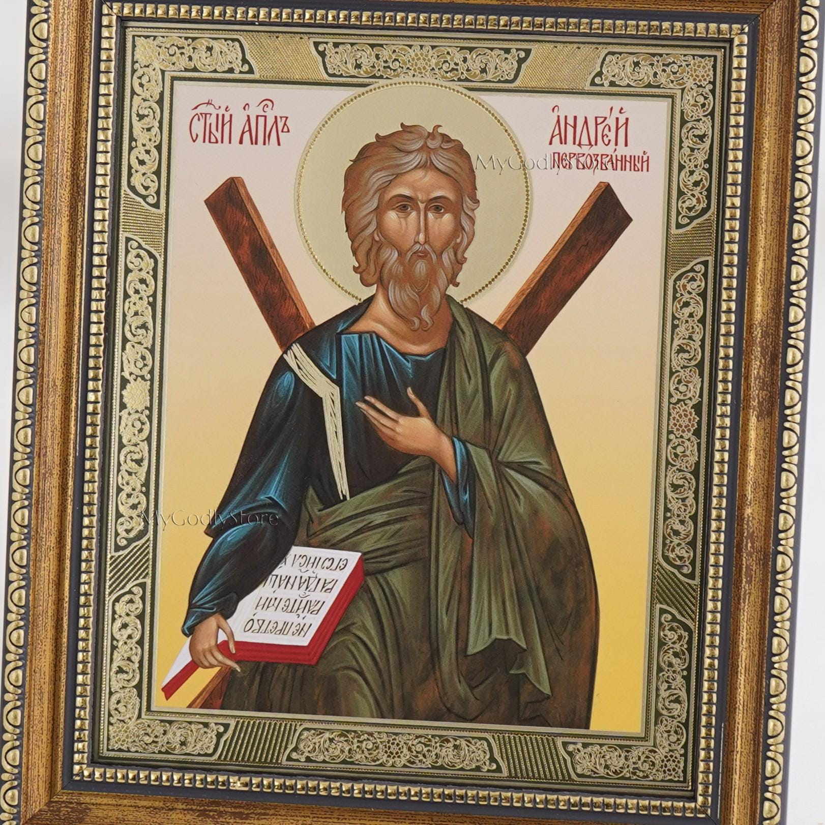 SAINT ANDREW Icon the APOSTLE, Personalized Icon, Handmade Orthodox ...