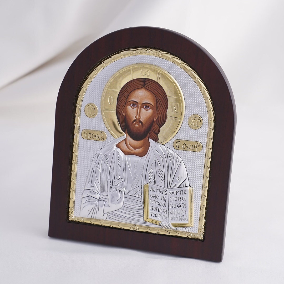 Icon of CHRIST the SAVIOR, Greek Icons, Silver Handmade Orthodox Icon ...