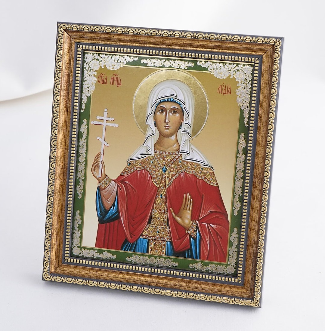 HOLY MARTYR LYDIA Icon, Personalized Icon, Saint Lydia, Silver Handmade ...