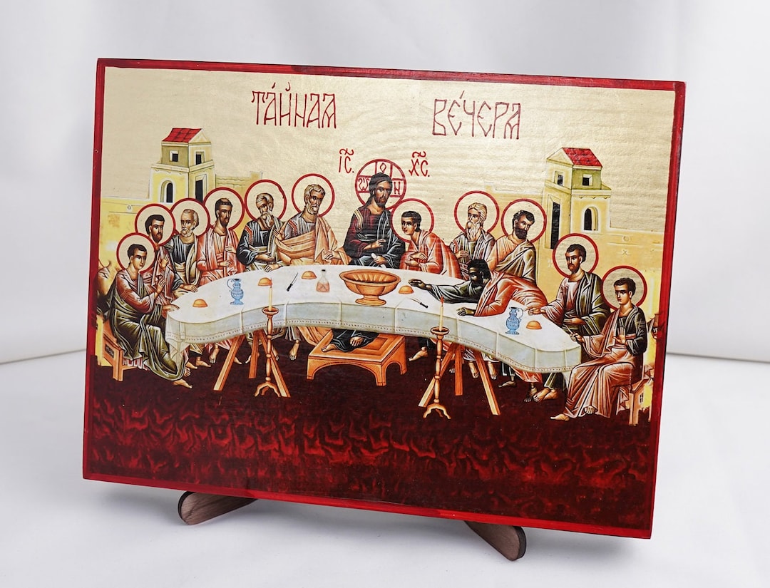 THE LAST SUPPER Icon, Greek Icons, Handmade Orthodox Icon of the ...