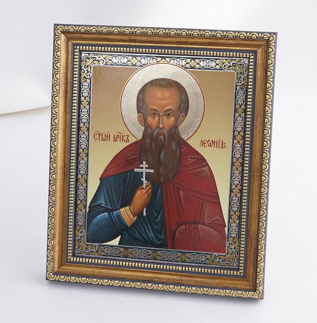 HOLY MARTYR LEONIDAS Icon, Personalized Icon, Orthodox Handmade Icon of ...