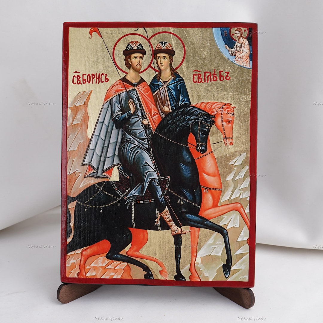Icon of SAINTS BORIS and GLEB, Christian Icons, Handmade Orthodox Icon ...