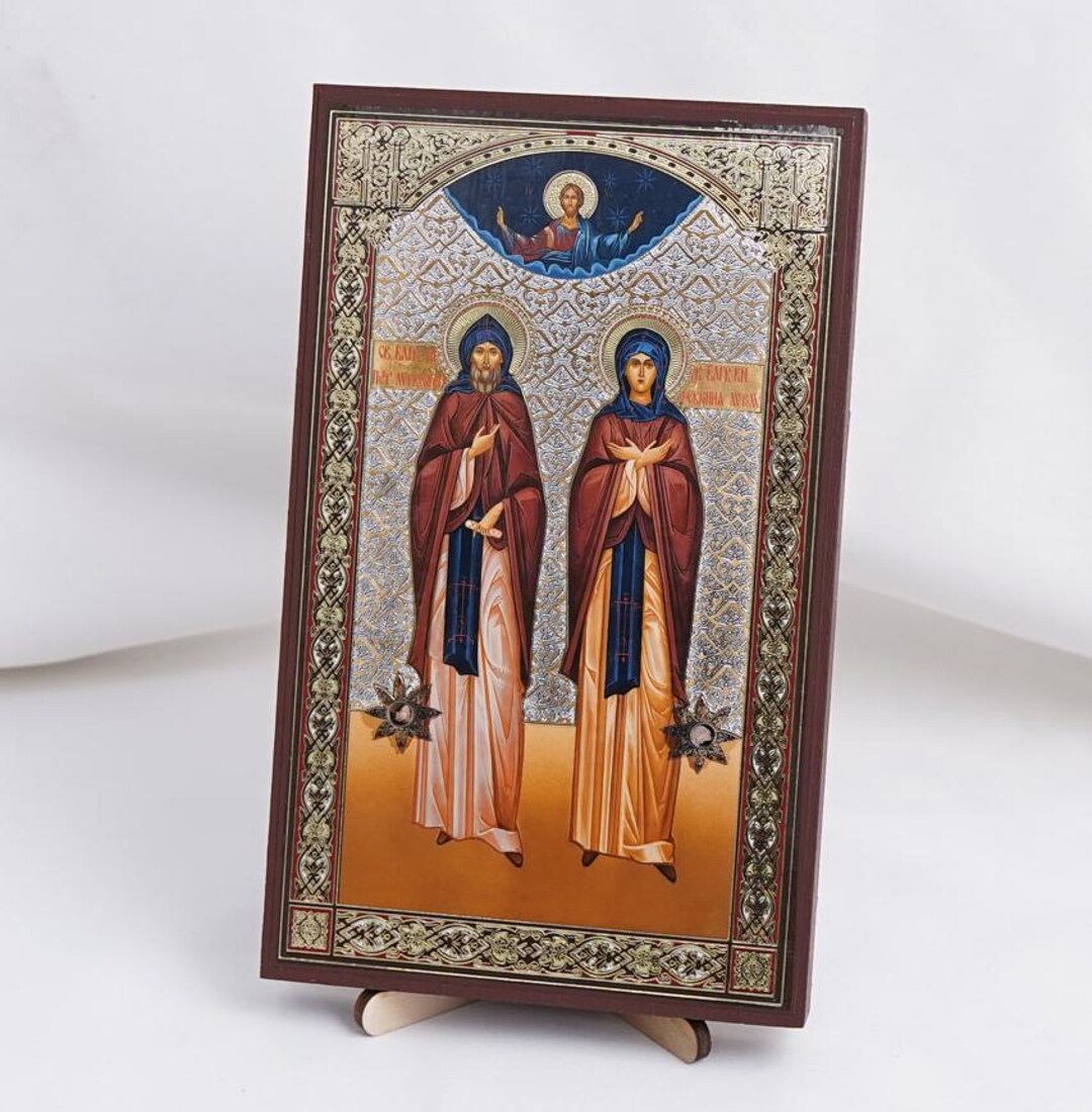 SAINTS PETER and FEBRONIA Icon, Personalized Icons, Handmade Orthodox ...