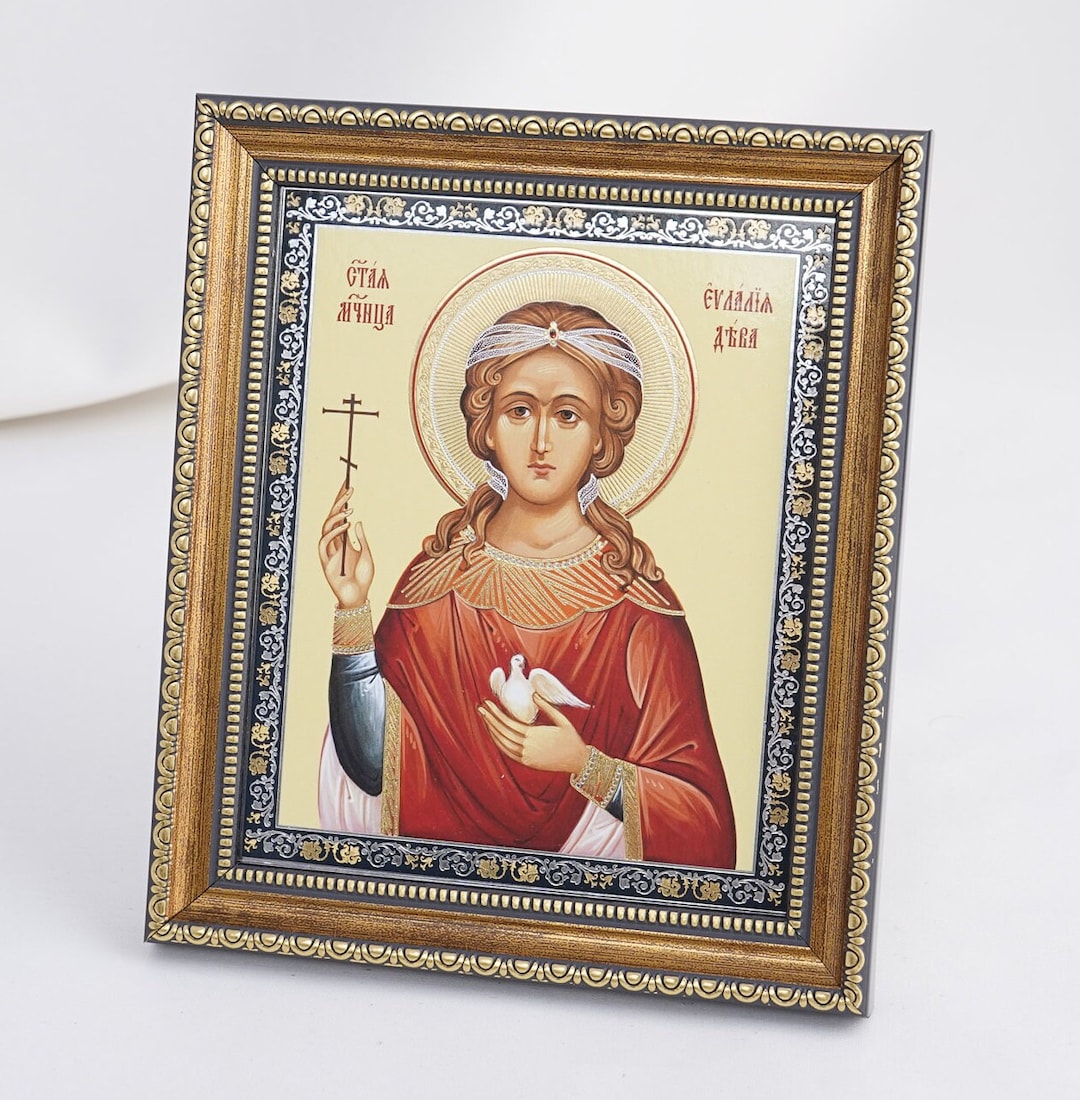 Saint EULALIA of BARCELONA Icon, Personalized Icon, Orthodox Handmade ...