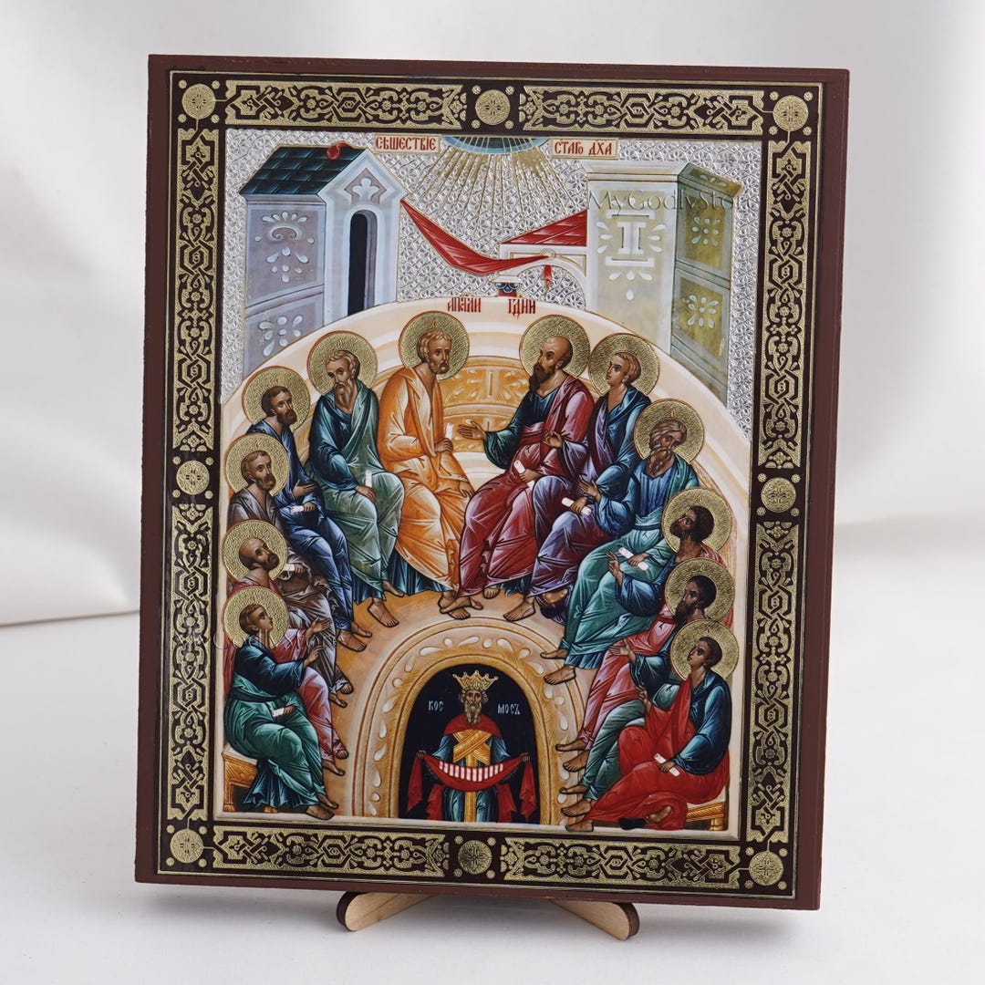 Icon of DESCENT of the HOLY SPIRIT, Personalized Icons, Handmade ...