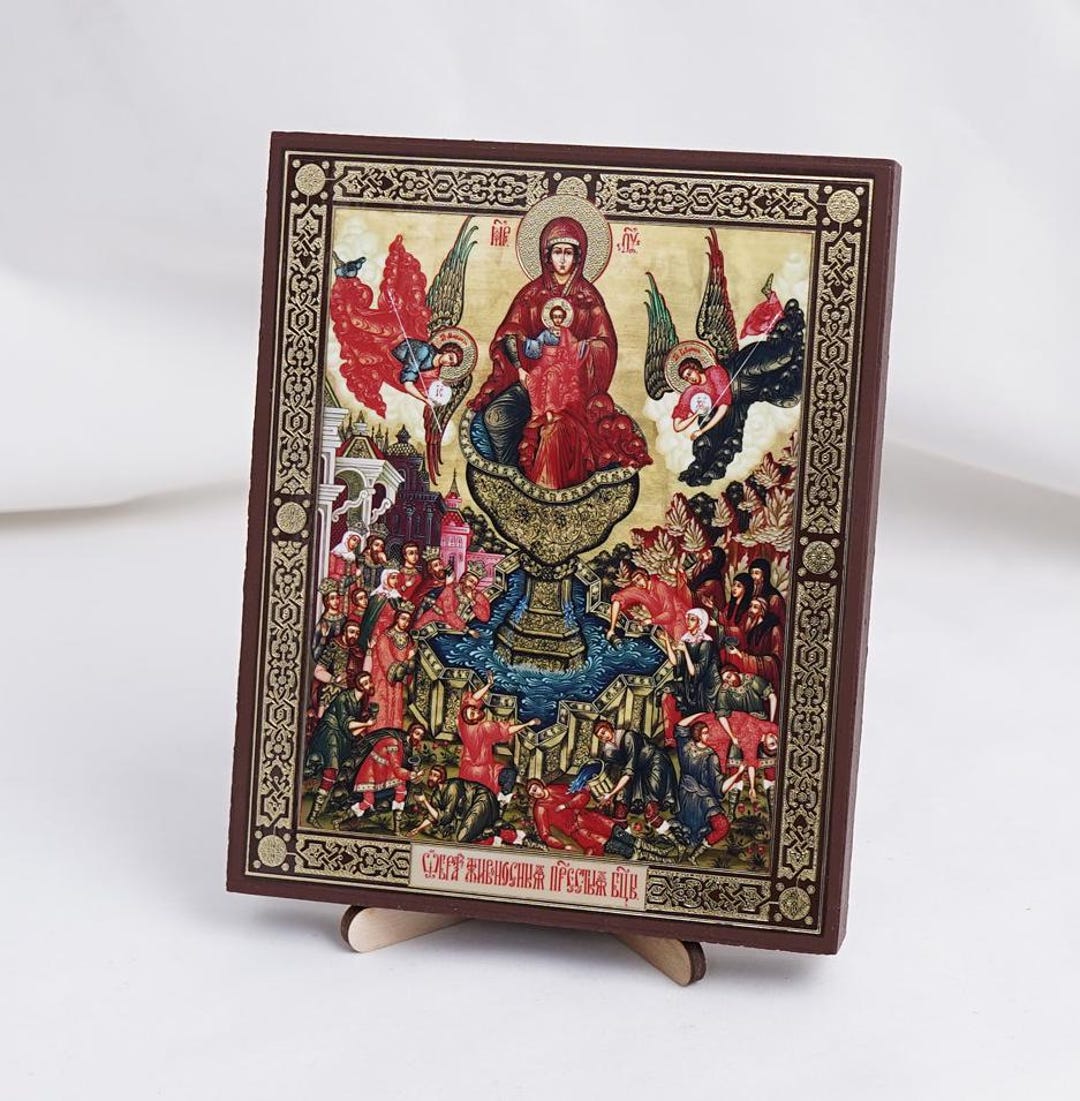 Theotokos the LIFE-GIVING SPRING Icon, Personalized Icons, Handmade ...