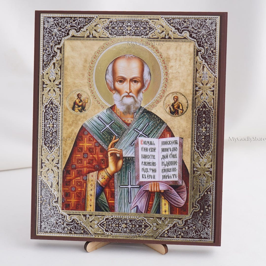 Icon of SAINT NICHOLAS, Personalized Icons, Handmade Orthodox Icon of ...