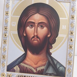 Icon of CHRIST the SAVIOR, Greek Icons, Silver Handmade Icons, Orthodox ...