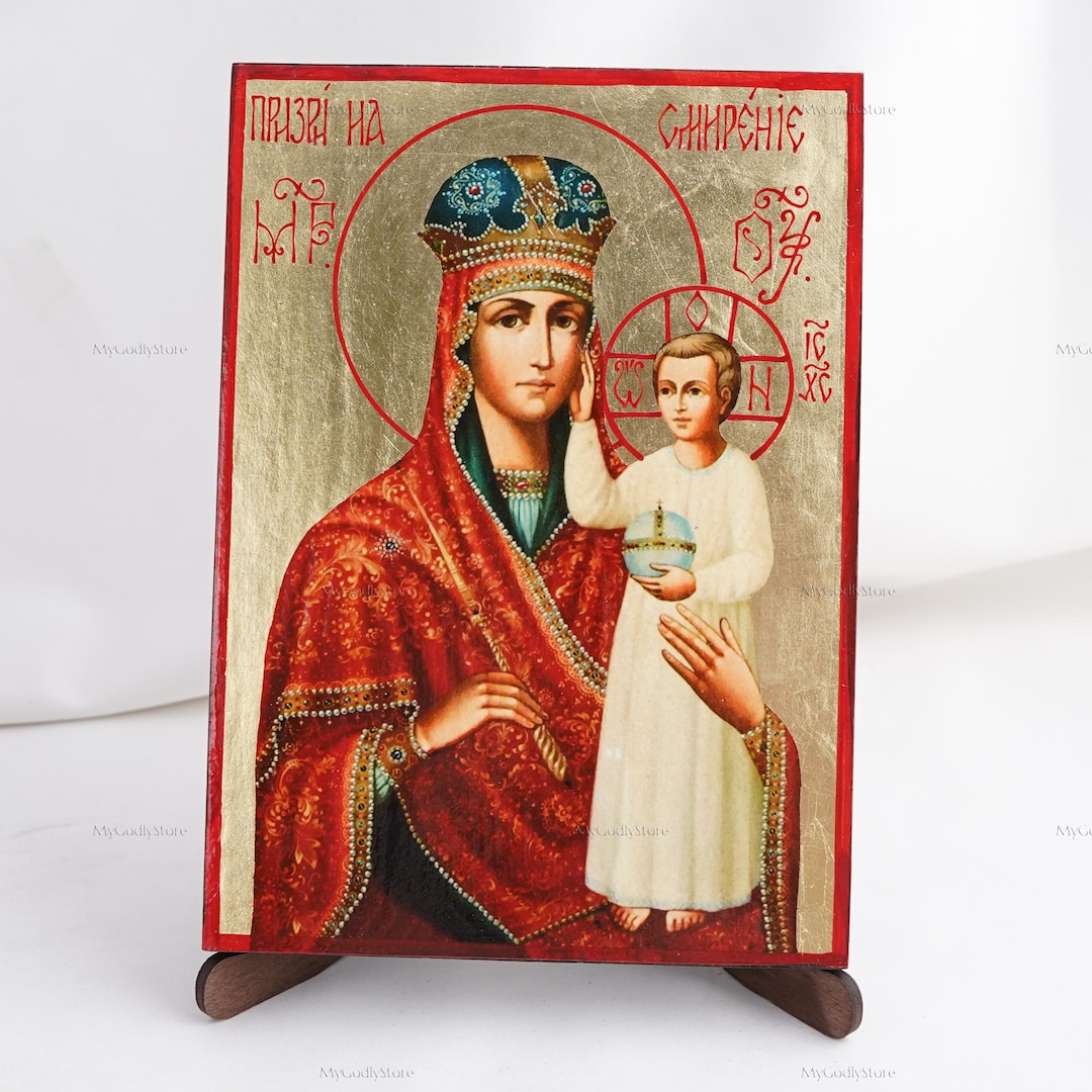 Icon of THEOTOKOS LOOK at HUMILITY, Christian Icons, Handmade Orthodox ...