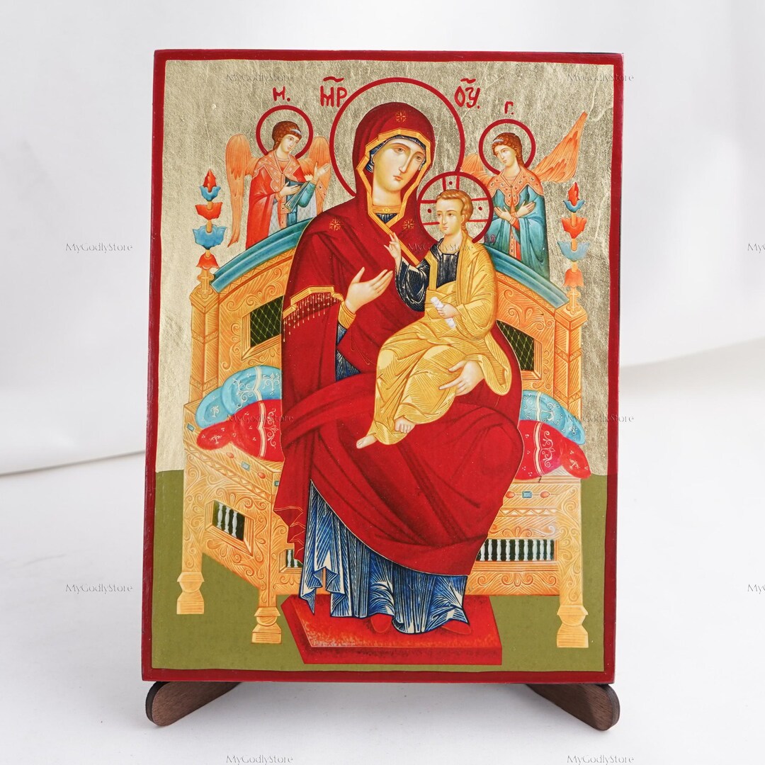Icon of PANAGIA PANTANASSA, Christian Icons, Handmade Orthodox Icon of ...
