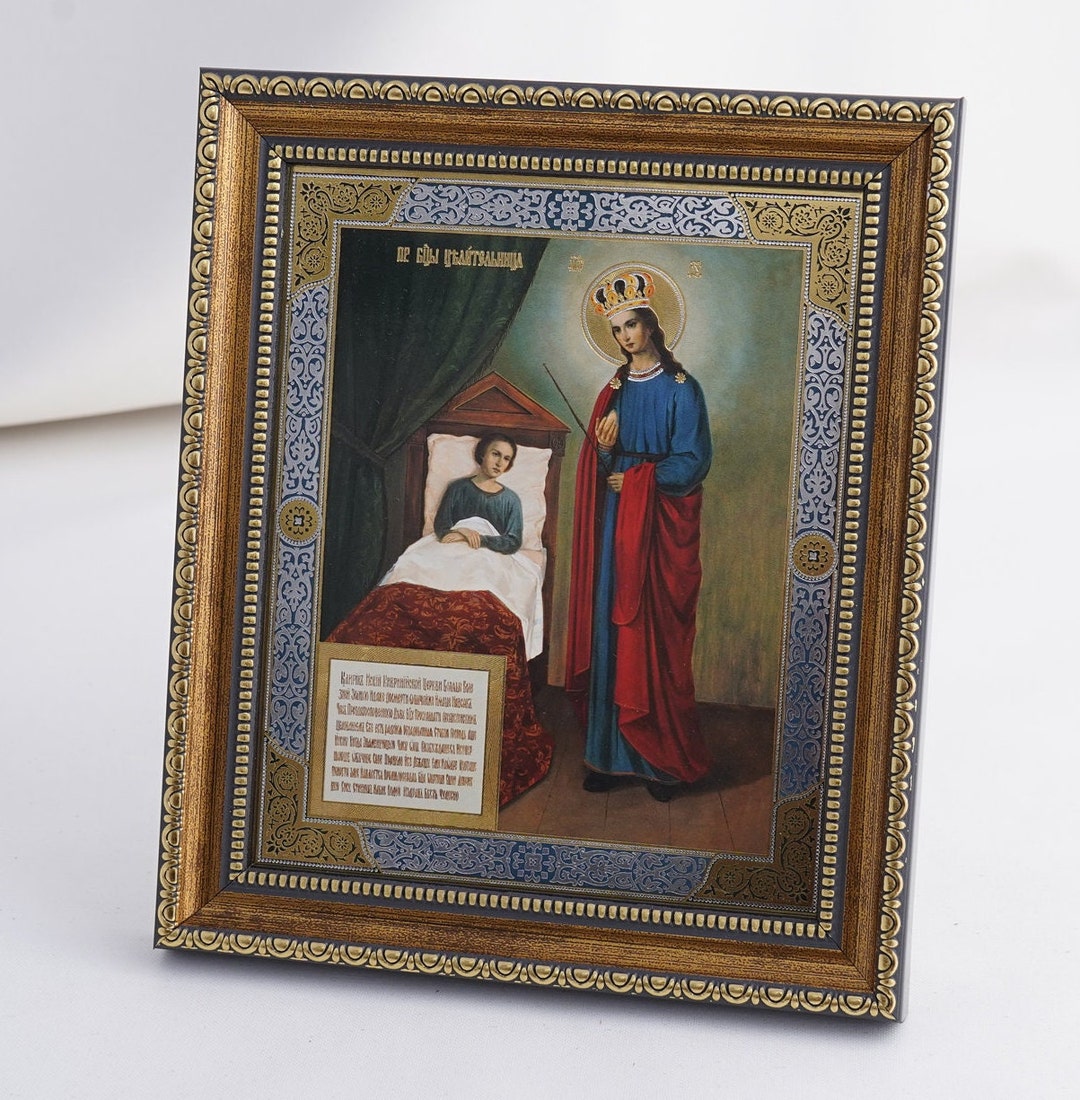 Icon of the MOTHER of GOD “the HEALER”, Personalized Icon, Orthodox Handmade Icon of the ...