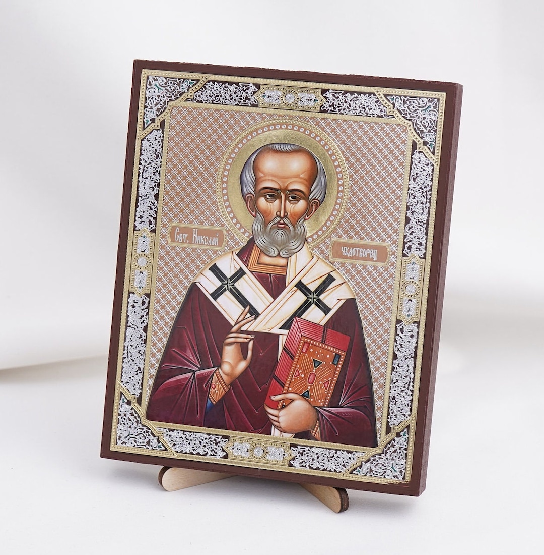 SAINT NICHOLAS Icon, Personalized Icon, Handmade Orthodox Icon of Holy ...