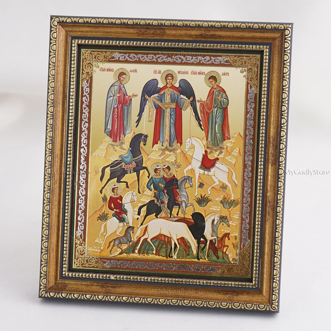Icon of SAINTS FLORUS and LAURUS, Personalized Icon, Orthodox Handmade ...