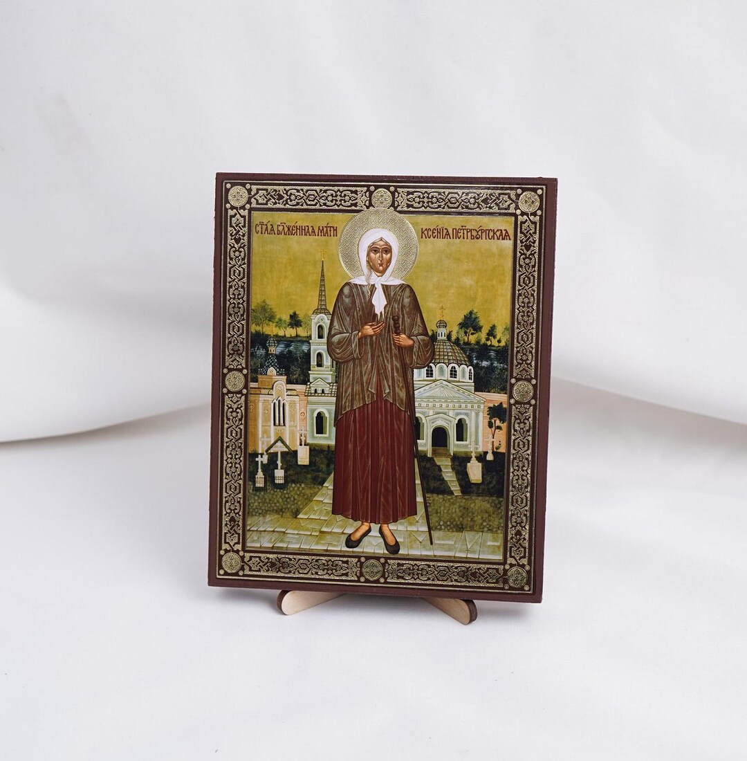 SAINT XENIA Icon, Personalized Icon, Handmade Orthodox Icon of Blessed ...